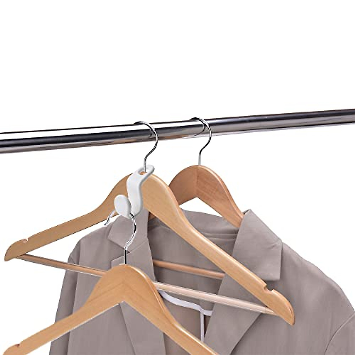 50 pcs Space Saving Hangers and Clothes Hanger Connector Hooks, BOSOIRSOU 10 pcs Sturdy Plastic Magic Hangers and 40 pcs Smart Closet Space Saver Closet Clothes Organizer