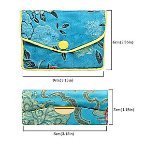 Hicarer 24 Pcs Silky Satin Fabric Lipstick Case with Mirror Lipstick Box Holder Purse Jewelry Brocade Xmas Embroidered Gift(Classic)