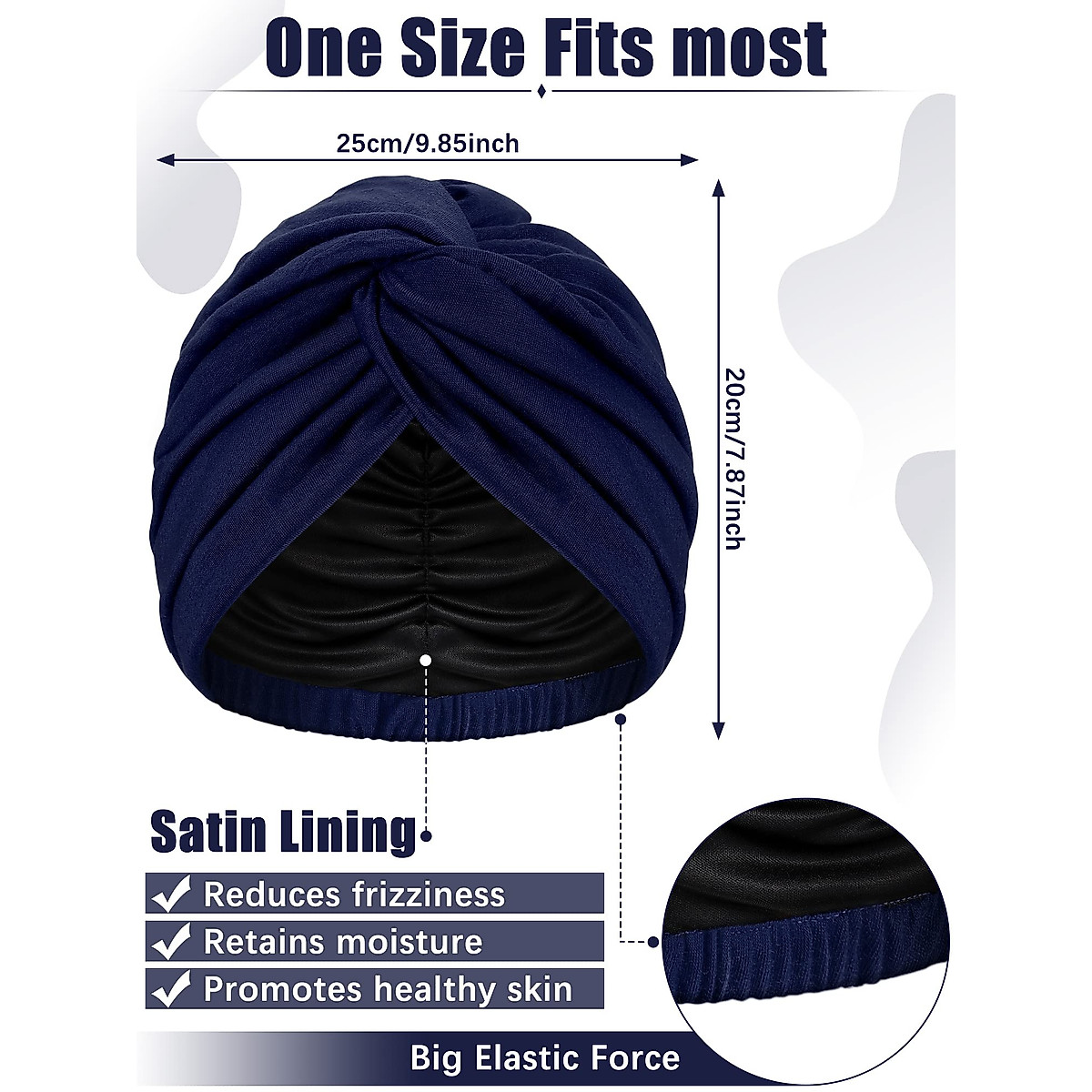 4 Pieces Turbans for Women Silk Satin Lined Turban Head Wrap Adjustable Twisted Turban Headwrap Hair Cover Wrap (Retro Color)