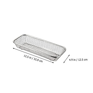 DOITOOL Mesh Silverware Tray for Drawer, Tableware Utensil and Cutlery Drawer Organizer, Small Flatware Tray Organizer for Kitchen, Office, Bathroom Supplies (Silver)