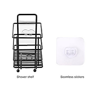 Zerodeko Shelving Brackets Wall Rack Shelf Shower Shower shower shelves shower basket shower rack Organizer Shelf, Adhesive Wall Mount Shelves Toothbrush Holders Wall Mounted