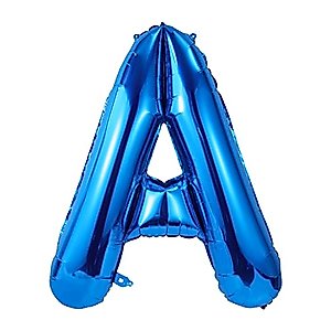 AIEX 40inch Letter Balloon, Large Letter Balloon Blue Aluminum Foil Balloons Letters Decorations for Birthday Wedding Anniversary Party, Letter A