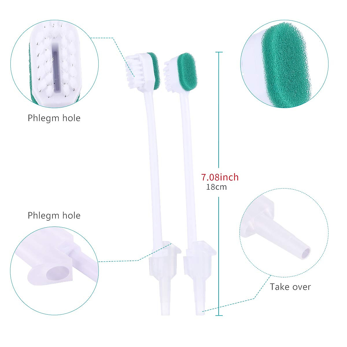 wellgler Oral Care Single Use Suction Swab Toothbrush （50pcs）