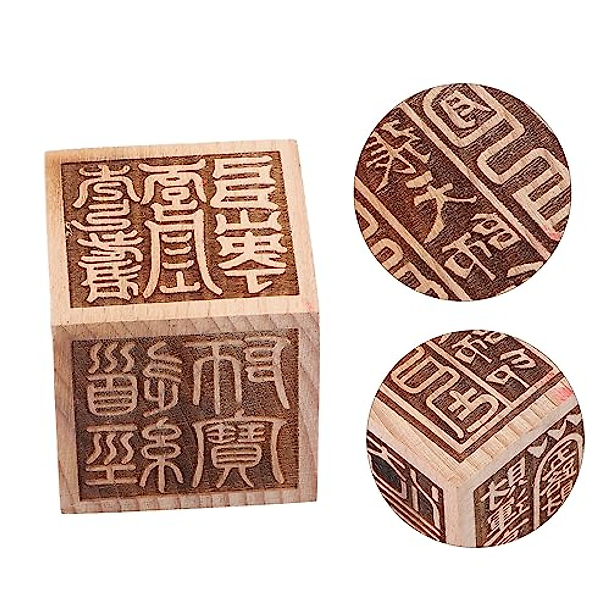 SEWACC Wooden Six Sided Seal Home Goods Decor Desktop Decor Wooden Stamps Wooden Seal Stamp Tabletop Chinese Seal Decorative Buddha Sturdy Buddha Stamp Reusable Buddha Stamp Chinese Stamp