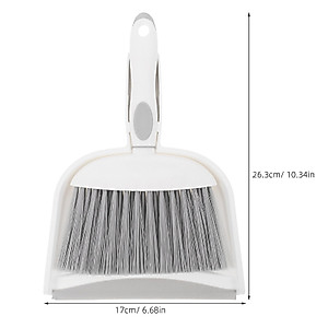 Cabilock 1 Set Mini Dustpan and Brush Set Table Cleaning Brush Dustpan Kit Home Small Broom with Dustpan Plastic Cleaner Broom for Office Desk Housekeeping Pet Nest Grey