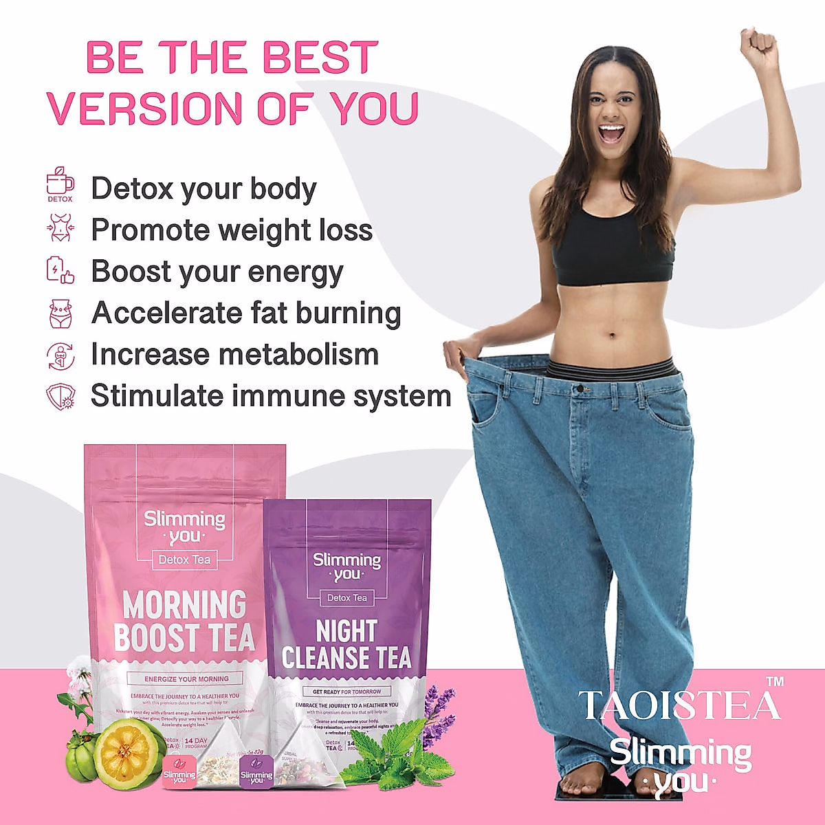 Detox Tea - 14 Day Teatox Herbal Tea for Body Detox Cleanse and Weight Loss - 1 Morning Boost Tea (14 Bags) & 2 Night Cleanse Tea (14 Bags), 100% Natural, Non GMO