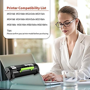WEYNUONY 50F1H00 501H Toner Cartridge Compatible Replacement for Lexmark 501H 50F1000 for MS310dn MS312 MS410dn MS510dn MS610dn MS312dn MS315dn MS415dn(5,000 Pages 2 Pack Black)