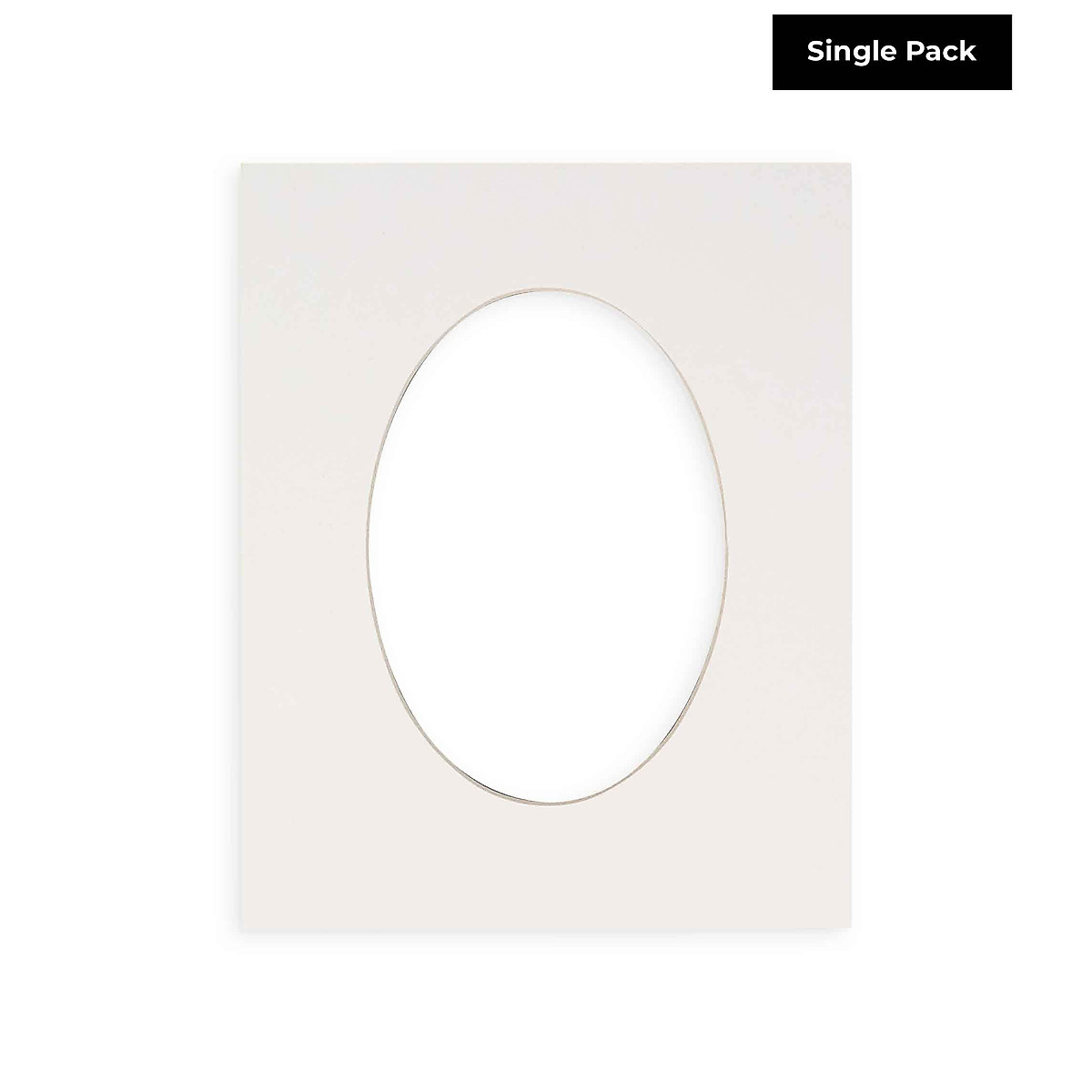 11x14 Mat Bevel Cut for 8x12 Photos - Precut White Oval Shaped Photo Mat Board Opening - Acid Free Matte to Protect Your Pictures - Bevel Cut for Family Photos, Pack of 1 Matboard