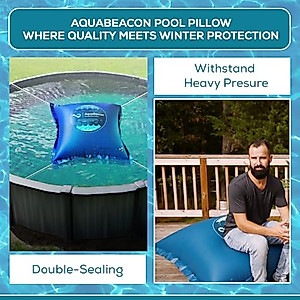 Aquabeacon Pool Pillow 4' X 4' Ultra Thick & Super Durable Premium Above Ground Pool Winter .4mm Thick and Cold-Resistant. Rope Included