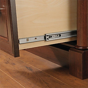 BOWERY HILL Home Office Computer Desk with Hutch, CPU Storage, Letter Size File Hanging Drawer in Cherry