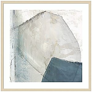 Amanti Art Varied Blue Abstract by Emma Peal Wood Framed Wall Art Print (33 in. W x 33 in. H), Svelte Natural Frame
