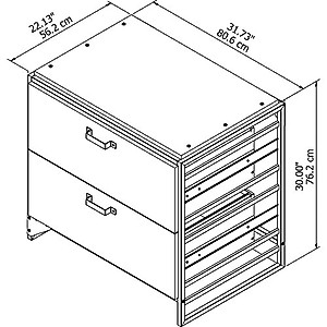 Bush Furniture Refinery Lateral File, Rustic Gray/Charred Wood
