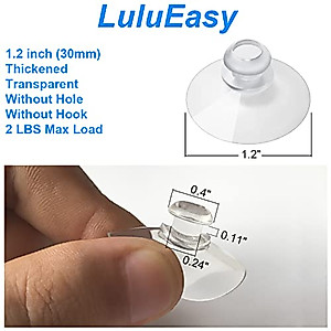 LuluEasy 20 Pieces Clear Suction Cups 30mm Thick Without Hooks Without Holes, Professional Strength Small Plastic Sucker Pads for Home Kitchen Car Radar Detector Festivals Decoration