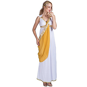 EraSpooky Women's Roman Lady Greek Goddess Costume (PlusSize) White