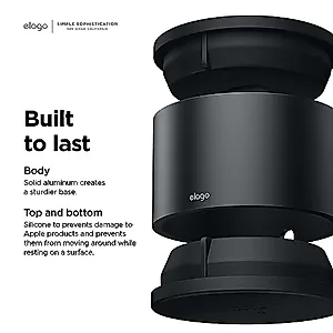 elago D Stand Charging Station Compatible with Apple Devices - Charging Dock Compatible with Apple TV Remote, Compatible with iPhone and More, Premium Aluminum, Cable Required (Black)