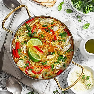 DEAYOU Ramen Cooking Pot, 8" Stainless Steel Pasta Stockpot, Small Everyday Pan with Double Handle, Korea Noodle Pot, Induction Saucepan Stewpot for Stovetop, Soup, Egg, Stir Fry, Fast Heating, 2 QT