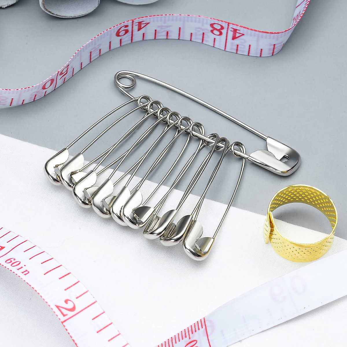 Crafare 280 Pack 1-2.2 inch Safety Pins Rust-Resistant Nickel Plated Steel Sharp Edge for Clothes, Sewing, Arts & Craft