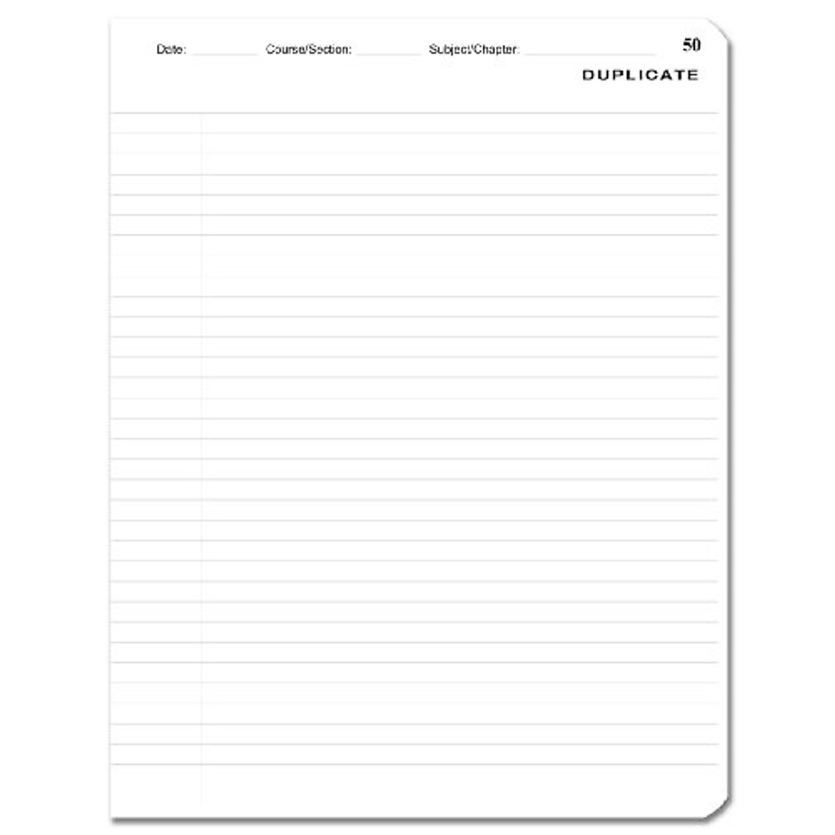 BookFactory Note Taking Notebook/Student Note Taker Carbonless Notebook, 50 Sets of 8 1/2" x 11" Pages - 100 Sheets Total - [Wire-O Bound] (LOG-050-7CW-D (NoteTaking))