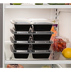 Ez Prepa 25 Pack 32oz 3 Compartment Meal Prep Containers with Lids -Food Storage Containers Plastic, Bento Box, Lunch Containers, Microwavable, Freezer and Dishwasher Safe, Food Containers