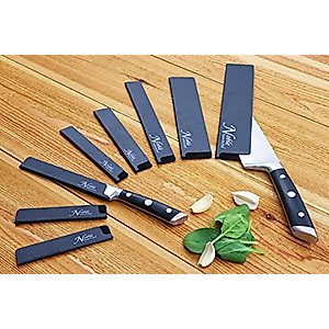 Noble Home & Chef 8-Piece Universal Knife Guards are Felt Lined, More Durable, Non-BPA, Gentle on Blades, and Long-Lasting Knives Covers Are Non-Toxic and Abrasion Resistant! (Knives Not Included)