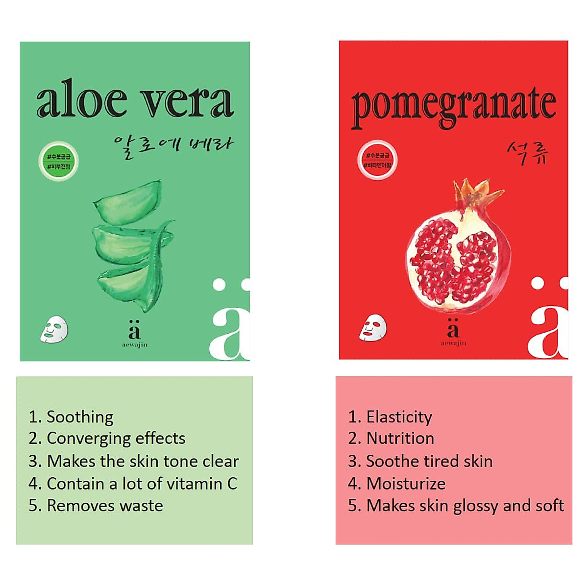 Merry Youth Korean Skin Care Face Masks Sheet - Facial Natural Ampoule Set (pack of 6) - Skincare Treatment Beauty Products for Women, men, teen girl - Hydrating Moisturizer