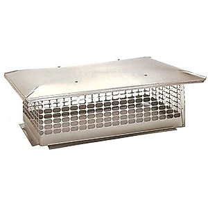 The Forever Cap CCSC2039 20 x 39 Stock Custom Stainless Steel Chimney Cap, Silver
