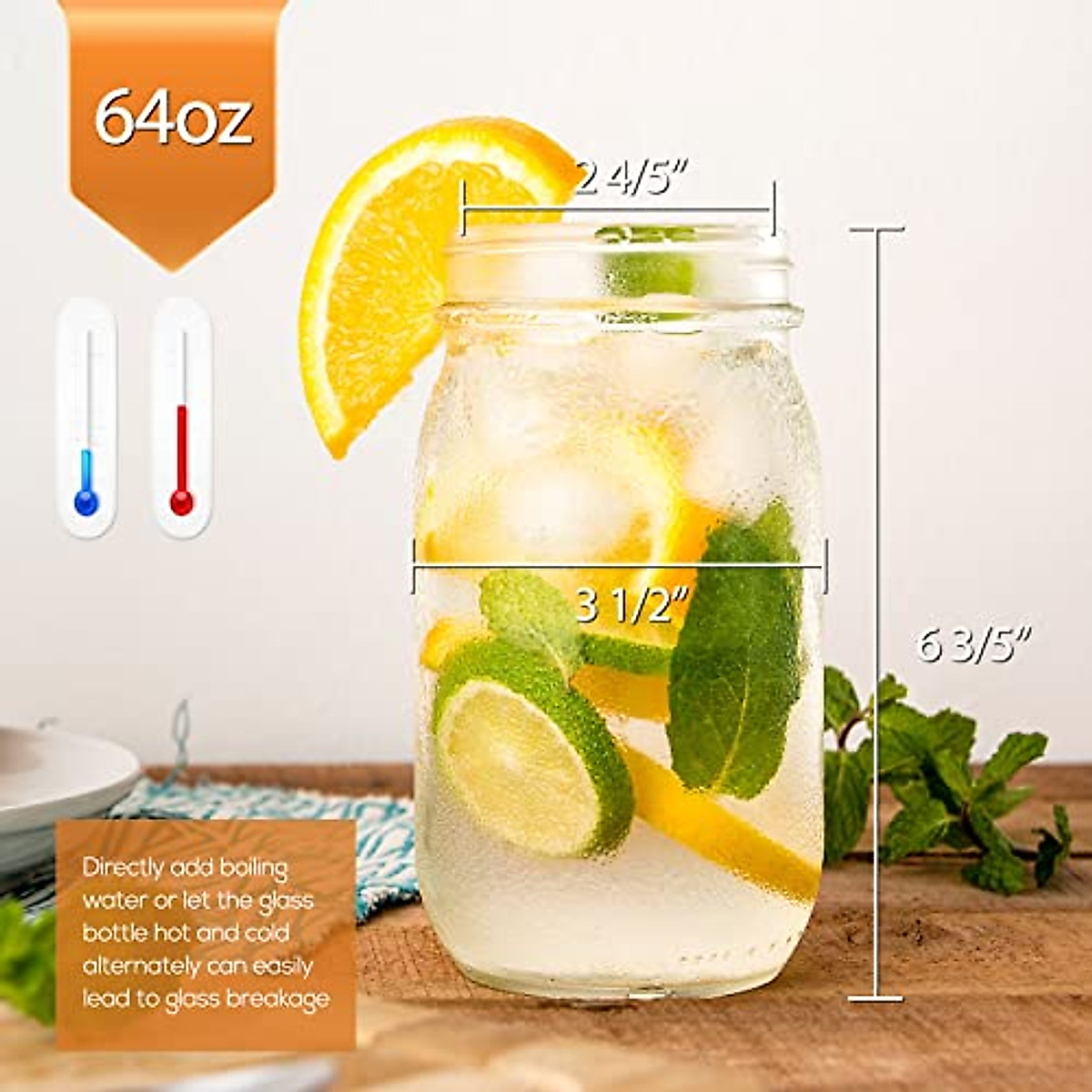 VA1KENE 32 oz Mason Jar Pour Spout Lid - Heavy Duty Glass Pitcher with Lid and Spout,Breast Milk Pitcher Airtight Seal for Freshness and Convenience,Great for Juice,Milk,Coffee,Lemonade,Drink(Black)