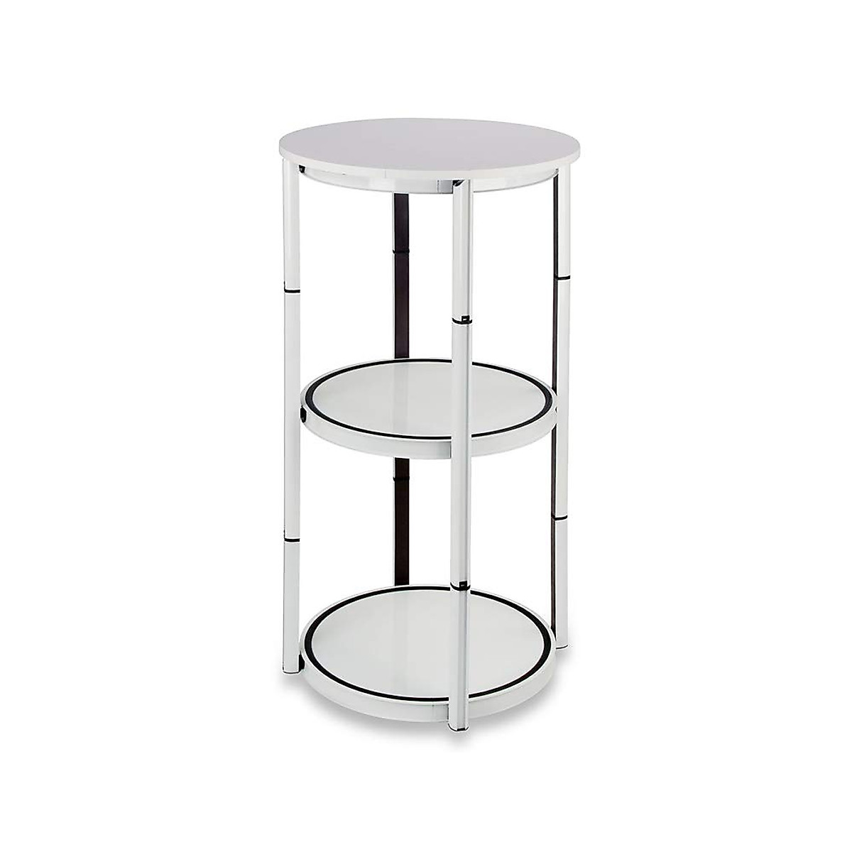 Portable Display Case 41.7" Round Portable Aluminum Spiral Tower Display Portable Trade Show Counter with Twist and Fold Design- Stand Only (White)