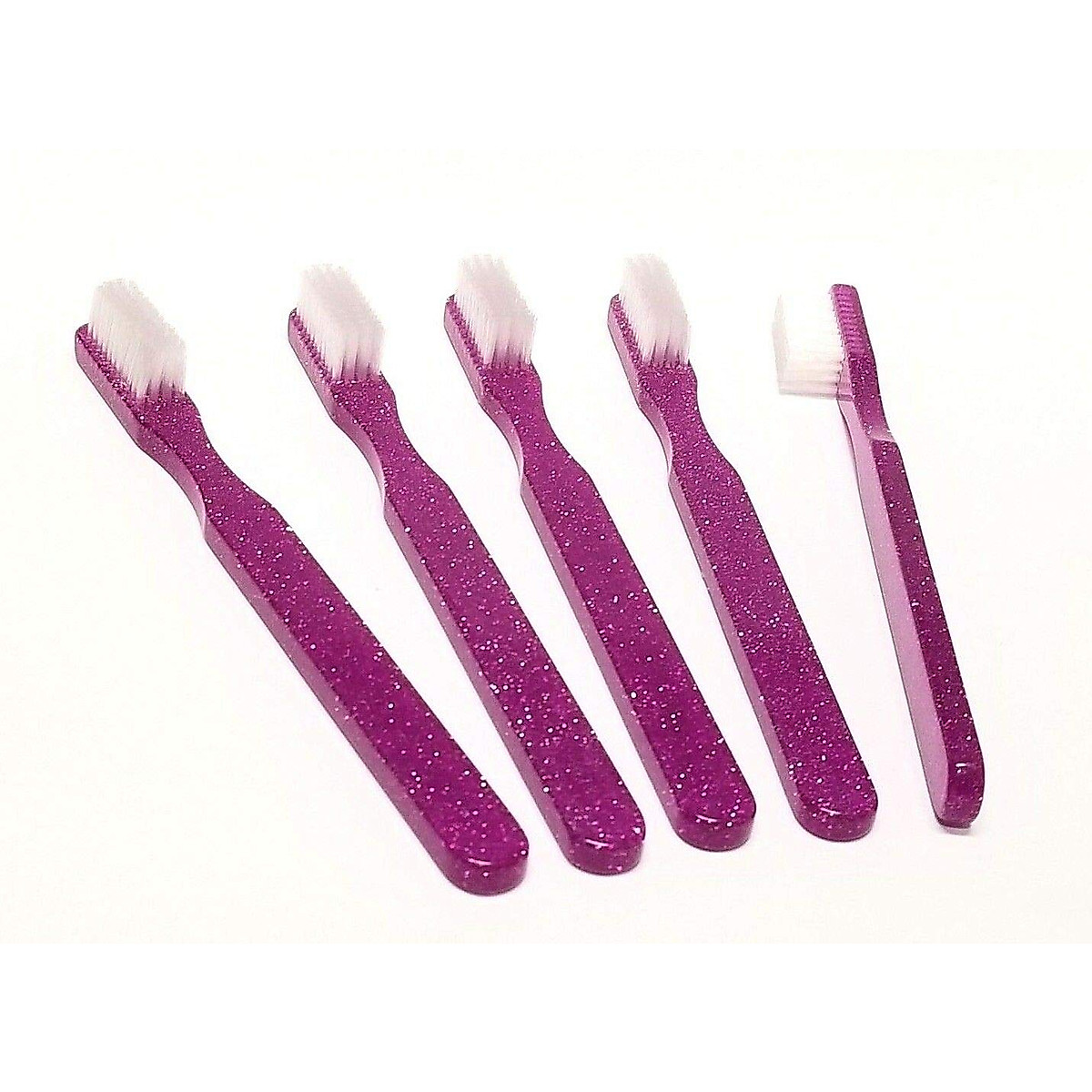 5-PACK New FUN Purple Sparkle Vintage Toothbrushes By Alan Stuart of New York
