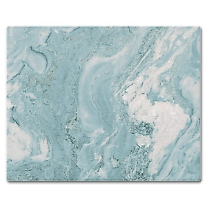 CounterArt Teal Quartz Design 3mm Heat Tolerant Tempered Glass Cutting Board 15” x 12” Manufactured in the USA Dishwasher Safe