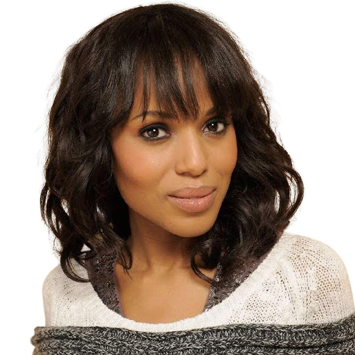 PANEWAY Short Human Hair Wigs with Bangs Brazilian Body Wave Virgin Human Hair Wigs for Black White Women Short Wavy Bob Wigs with Bangs 12 Inch