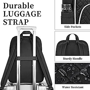 Mancro Laptop Backpack for Women, 14 Inch Laptop Backpacks for Travel, Work Casual Daypack Ladies Backpack Girls College Bookbag, 2pcs Sets, Black