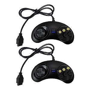 Vicue 2 Pack Game Controller Features 8-Way Directional Pad, 6 Digital Buttons and Mode Buttons Compatible for Sega Genesis