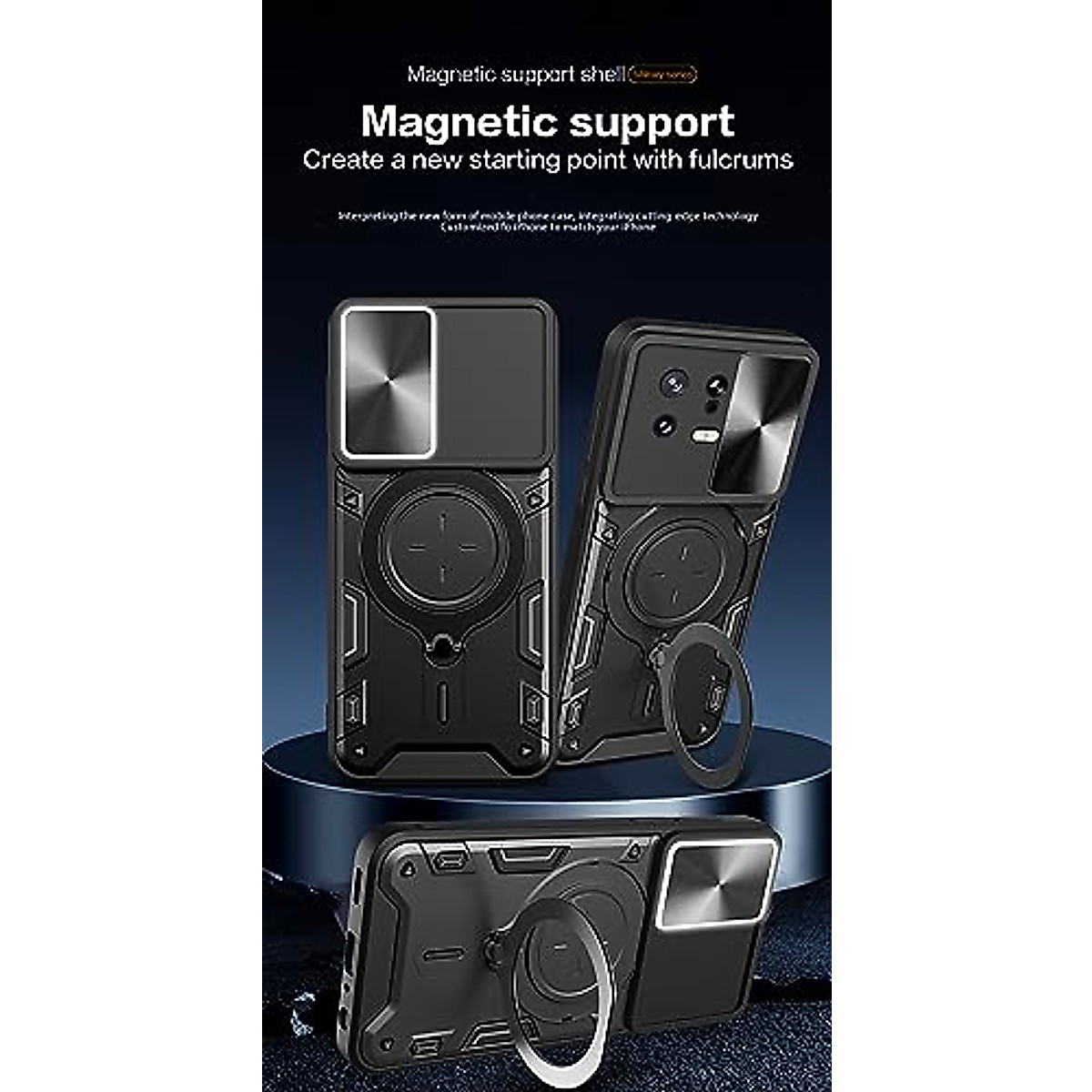 Compatible with Infinix Note 30 Pro Case,Car Mount Magnetic Shell Compatible with Infinix Note 30 Pro X678B Kickstand with Slide Lens Case Cover HEI