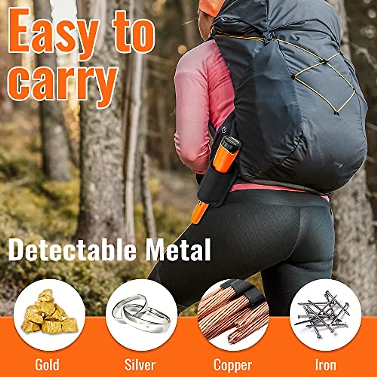 Metal Detector Pinpointer, Professional Waterproof Handheld Pin Pointer Wand, Portable Treasure Finder Pinpointing Probe LED Buzzer Vibration Sound with 9V Battery