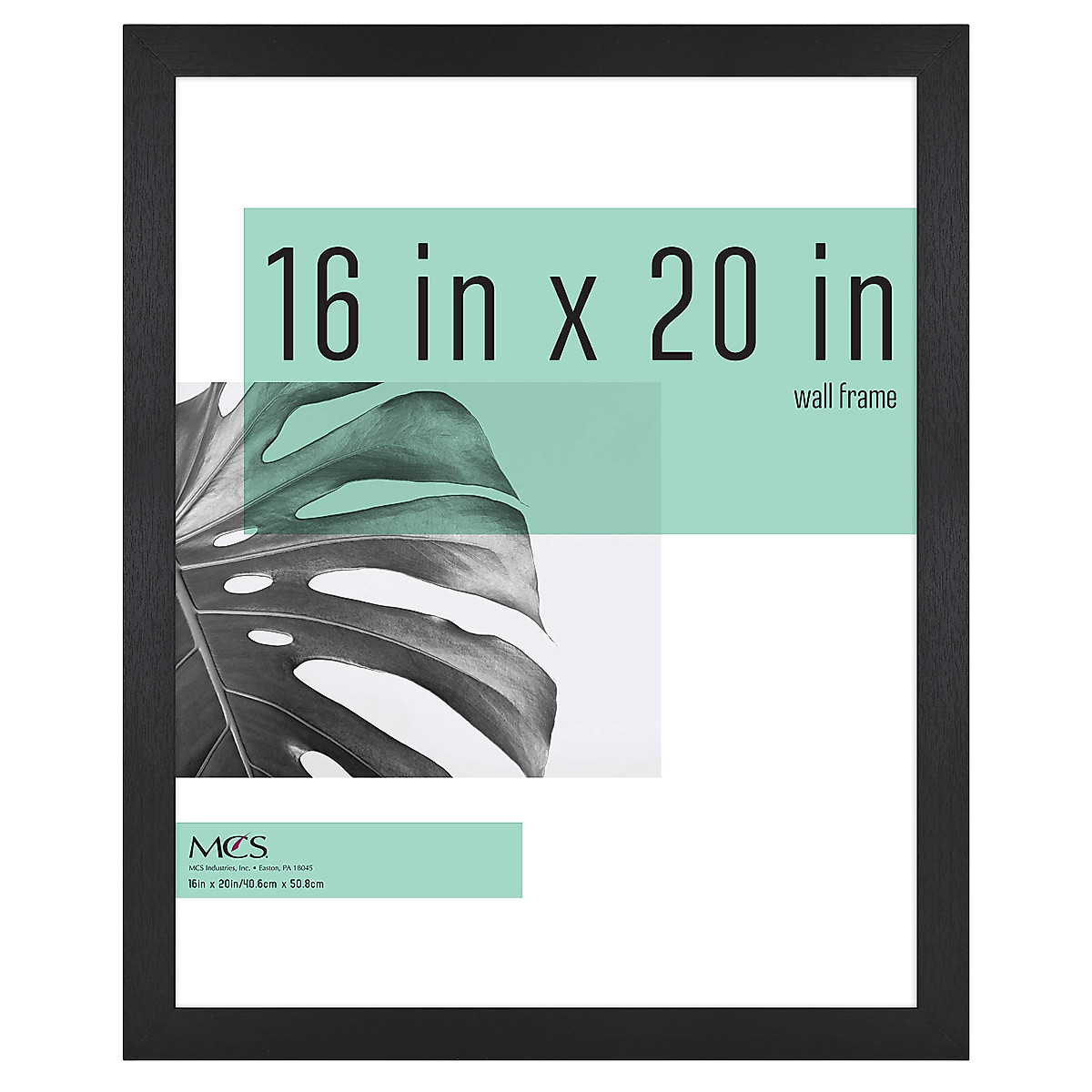 MCS Studio Gallery 16x20 Poster Frame Black Woodgrain, Vertical & Horizontal Wall Hanging Large Picture Frame for Photos, Posters & Art Prints (1-Pack)