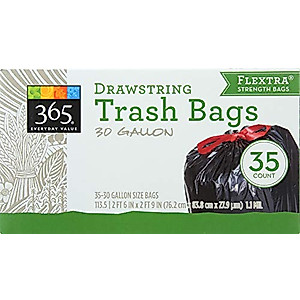 365 by Whole Foods Market, Drawstring Trash Bags (30 Gallon), 35 ct