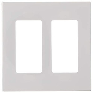 Leviton 80309-SW 2-Gang Decora Plus Wallplate Screwless Snap-On Mount, White