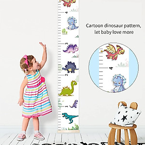 by Unbranded Growth Chart for Kids,Upgrade Removable Baby Growth Chart for Wall with Marker Stickers,Hooks,Canvas Height Measuring Rulers for Boys Girls (Dinosaur)