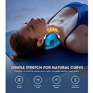 Octifie Odorless Neck Stretcher for Neck Pain Relief, Ergonomic Neck Cloud Cervical Traction Device Chiropractic Pillow for Spine Alignment, Neck and Shoulder Relaxer for TMJ Headache Muscle Tension