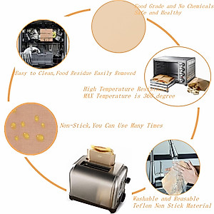 12 Pack Non Stick Toaster Sandwich Bags Reusable and Heat Resistant Easy to Clean,Washable Toaster Bags for Toaster Microwave Grill Cheese Sandwiches,Toast Bags for Toast Sandwich Panini Snacks(12)