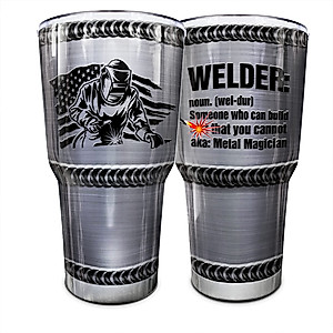 N NAMESISS-All Over Printed Welder Tumbler 30 OZ, Metal Magician Welder Symbol Tumbler, Usa Flag, Welder Tumbler All Over Printed, Gift For Father, Gift For Him, Welder Father's Day