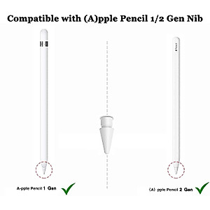 Amtake Replacement Tips/Nib for Apple Pencil 2nd/ 1st Generation,Apple Pencil Pen Tip Compatible for iPad Mini iPad Pro (4 Pack