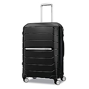 Samsonite Freeform Hardside Expandable with Double Spinner Wheels, Checked-Medium 24-Inch, Black