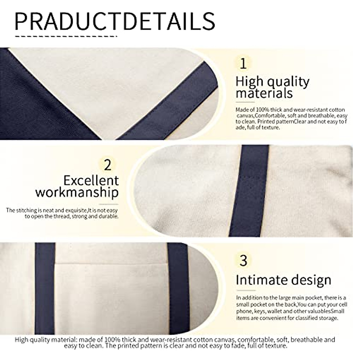 MOLYCHO Dinosaur Embroidery Shopping Groceries Cotton Bag Gift For Family Library Reusable Multipurpose