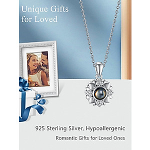 Dorunmo Personalized Photo Projection Pendant Necklace 925 Sterling Silver Heart Pendant Necklace jewelry Romantic Gifts for Gfriend Women Birthday Anniversary