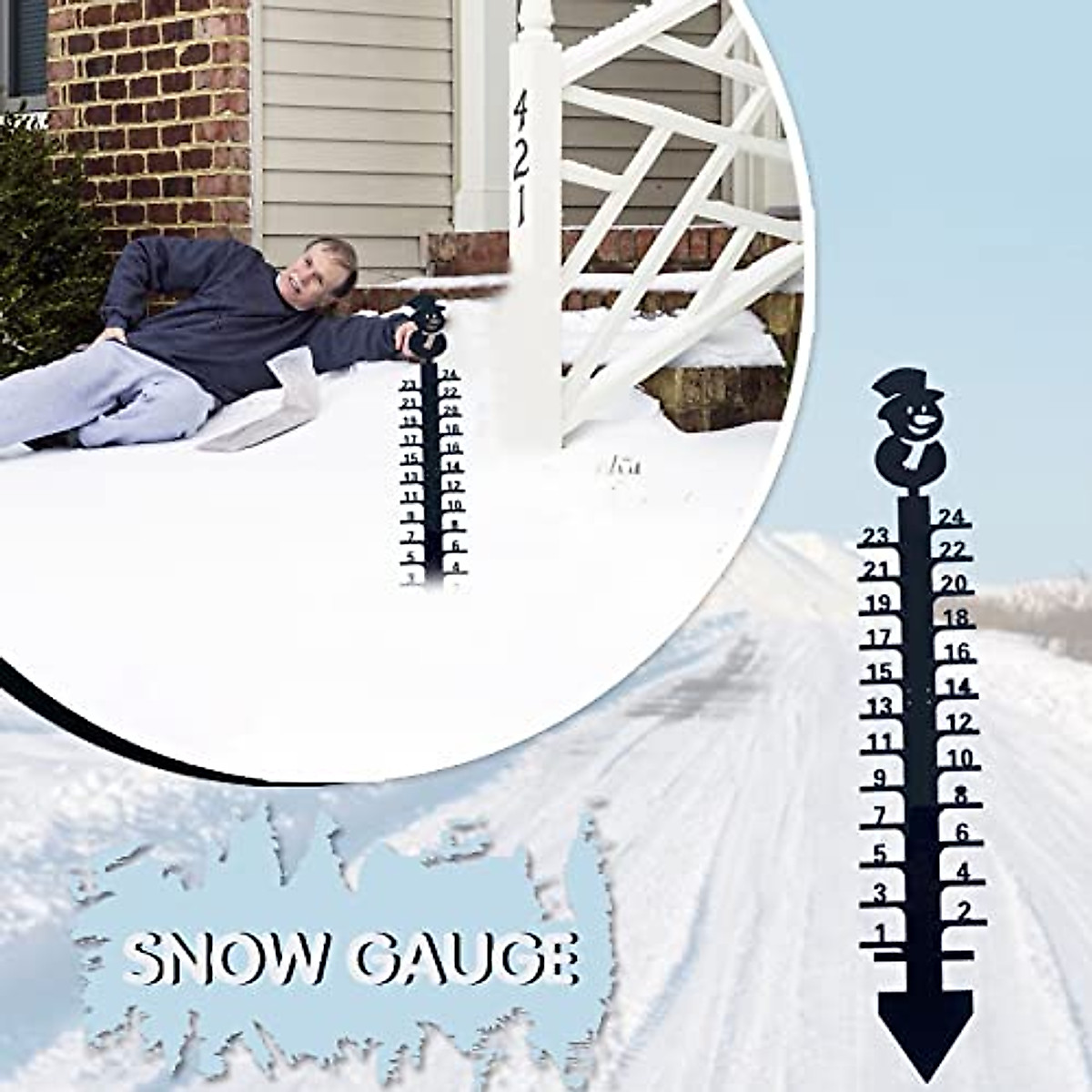 Table Saw Sliding Table Attachment Snowflake Snowmobile Metal Instrument Snow Snow Instrument Garden Outdoor Ornaments Snow Ruler Measuring Measuring Measuring Home Decor Lawnmower (C, One Size)