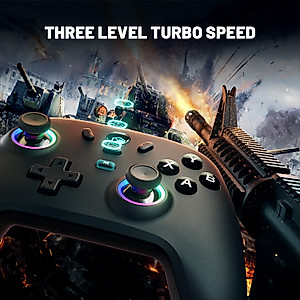 ECHTPower Wireless PC Gaming Controller - Hall Effect Joystick, 2.4G & Wired 1000Hz Polling Rate, 800mAh Battery, Adjustable Turbo/Vibration - for PC/Switch/iOS/Android