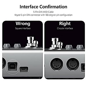Mellbree MIDI Cable, 2-Pack 3-Feet Male to Male 5-Pin MIDI Cable Compatible with MIDI Keyboard, Keyboard Synth, Rack Synth, Sampler, External Sound Card, Sound Source and Other Music Gear