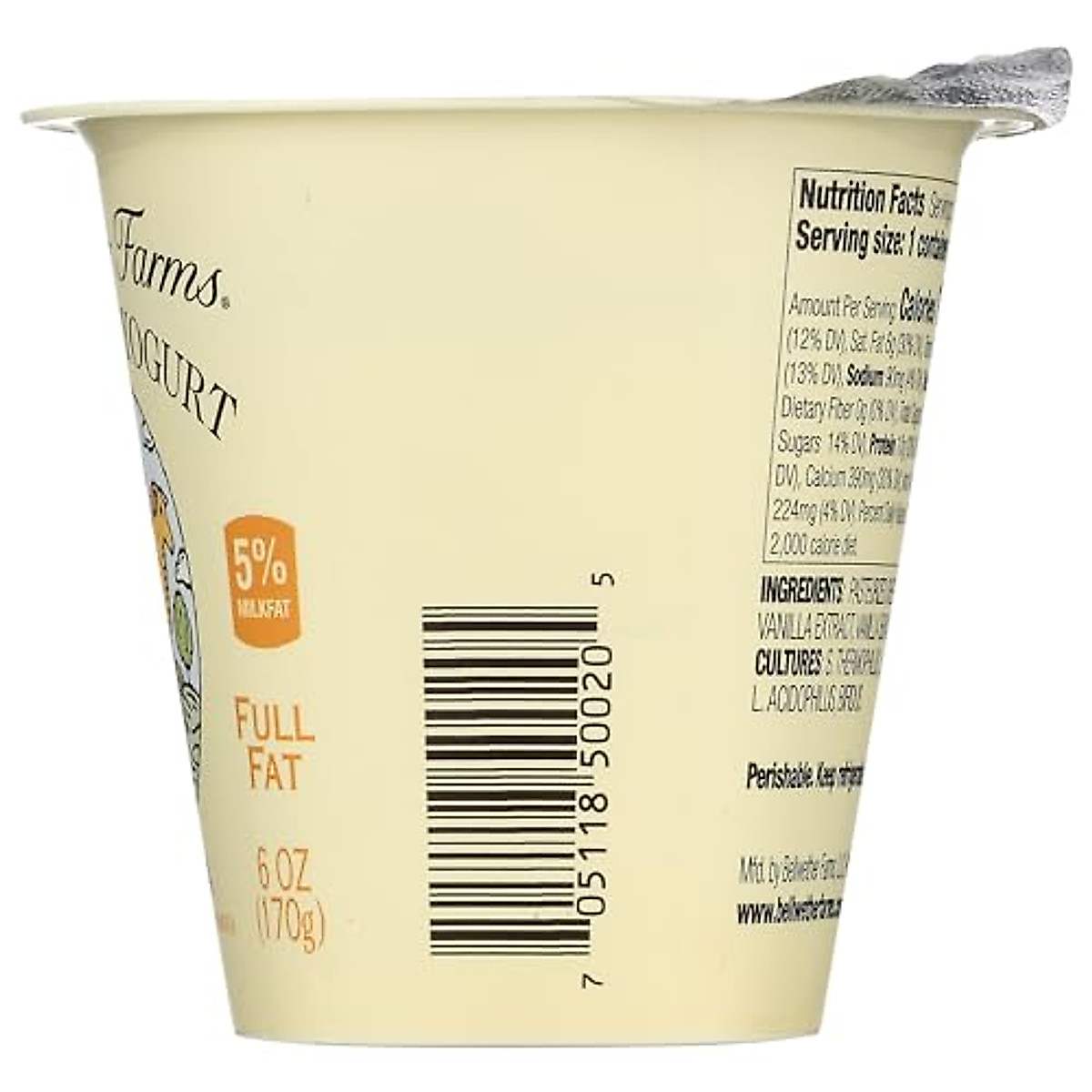Bellwether Farms, Sheep Milk Yogurt, Vanilla, 6 oz